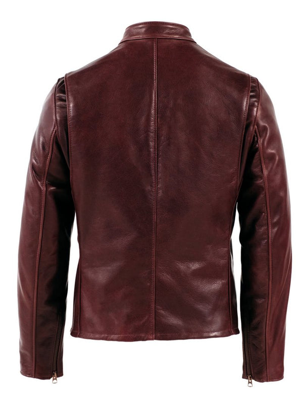 Schott 530 Wine Waxed Natural Pebbled Cowhide Café Leather Jacket ...