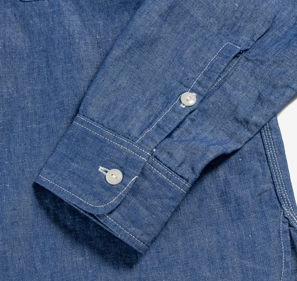 Iron Heart 10oz Selvedge Cotton Chambray Work Shirt - Mildblend Supply Co