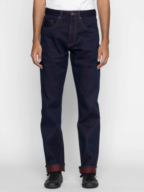 Unbranded Brand UB891 Relaxed Straight Fit 21oz. Heavy Red Weft Selved ...