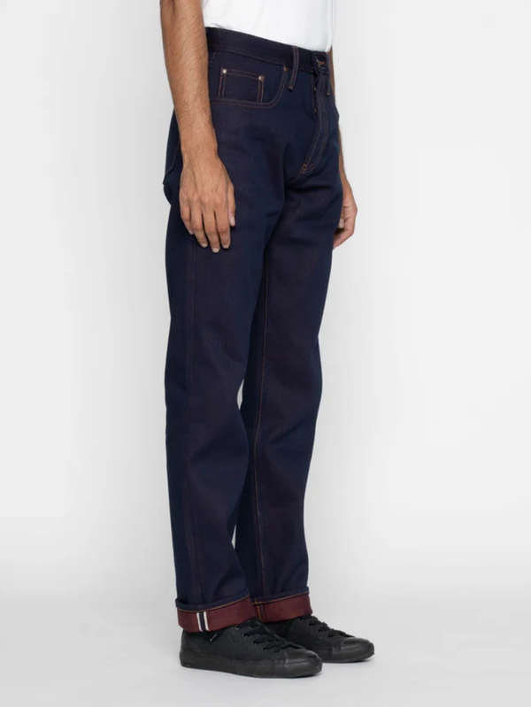 Unbranded Brand UB891 Relaxed Straight Fit 21oz. Heavy Red Weft Selved ...