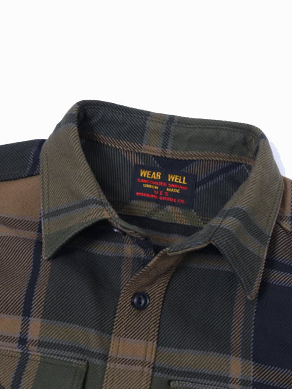 UES Clothing 502451 Olive Extra Heavy Flannel Shirt - Mildblend Supply Co